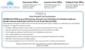 Patient Aftercare Instructions - MidState Skin Institute